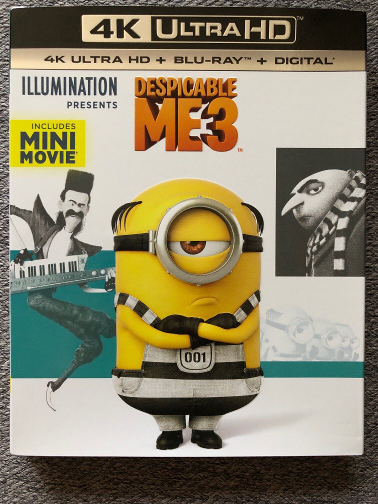 DESPICABLE ME 3 4K UHD BLU RAY WITH SLIPCASE, Hobbies & Toys, Music ...