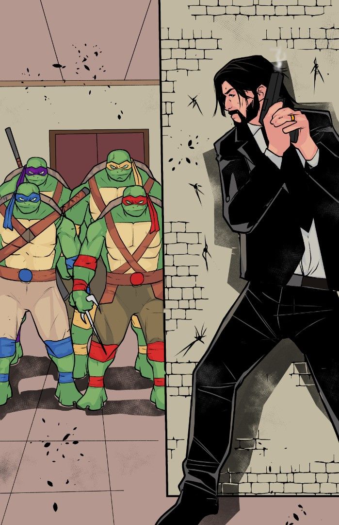 JOHN WICK X TMNT Digital Illustration, Hobbies & Toys, Stationery ...