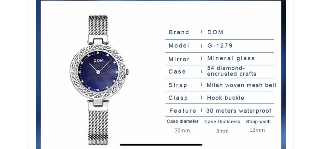 DOM Slim and Elegant Watch, Luxury, Watches on Carousell