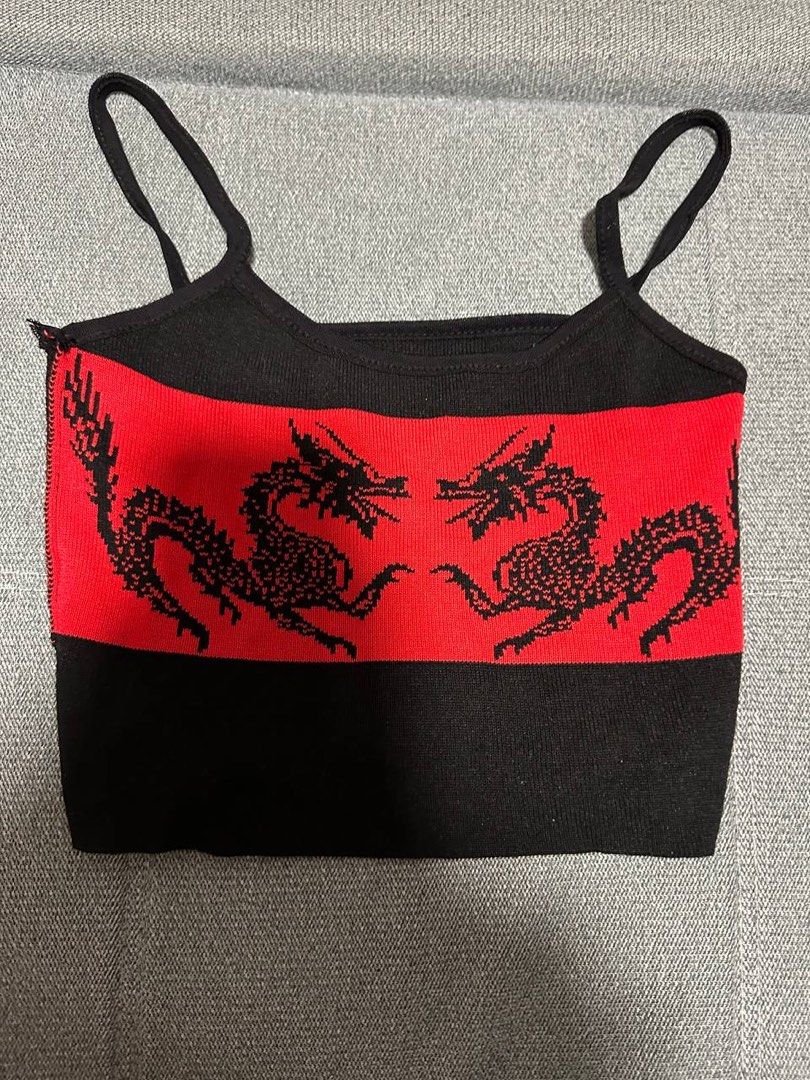 Dragon tops/ white tops, Women's Fashion, Tops, Sleeveless on Carousell