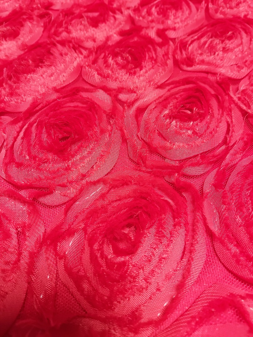 Elegant Red Rose Party Dress, Women's Fashion, Dresses & Sets, Evening ...