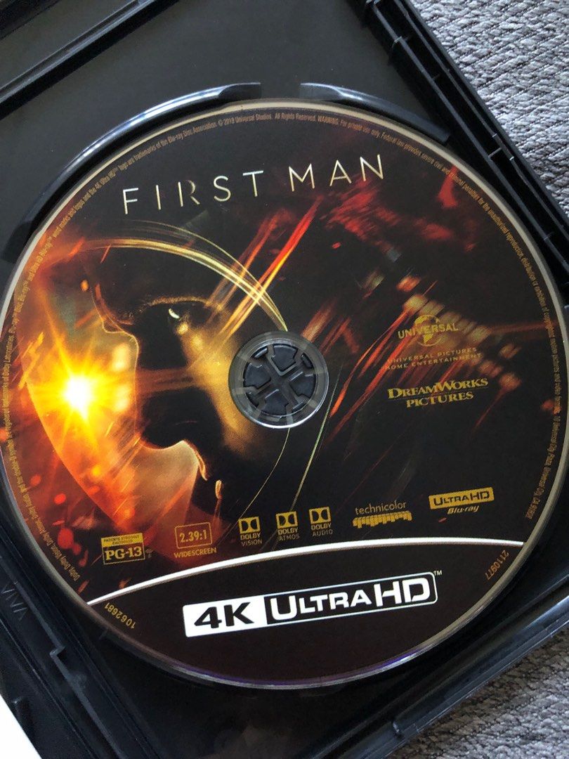 FIRST MAN 4K UHD BLU RAY WITH SLIPCASE, Hobbies & Toys, Music & Media ...