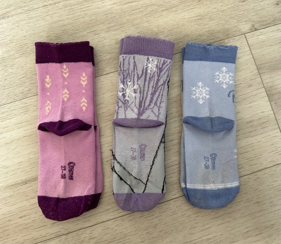 Frozen Socks (3 pairs), Babies & Kids, Babies & Kids Fashion on Carousell
