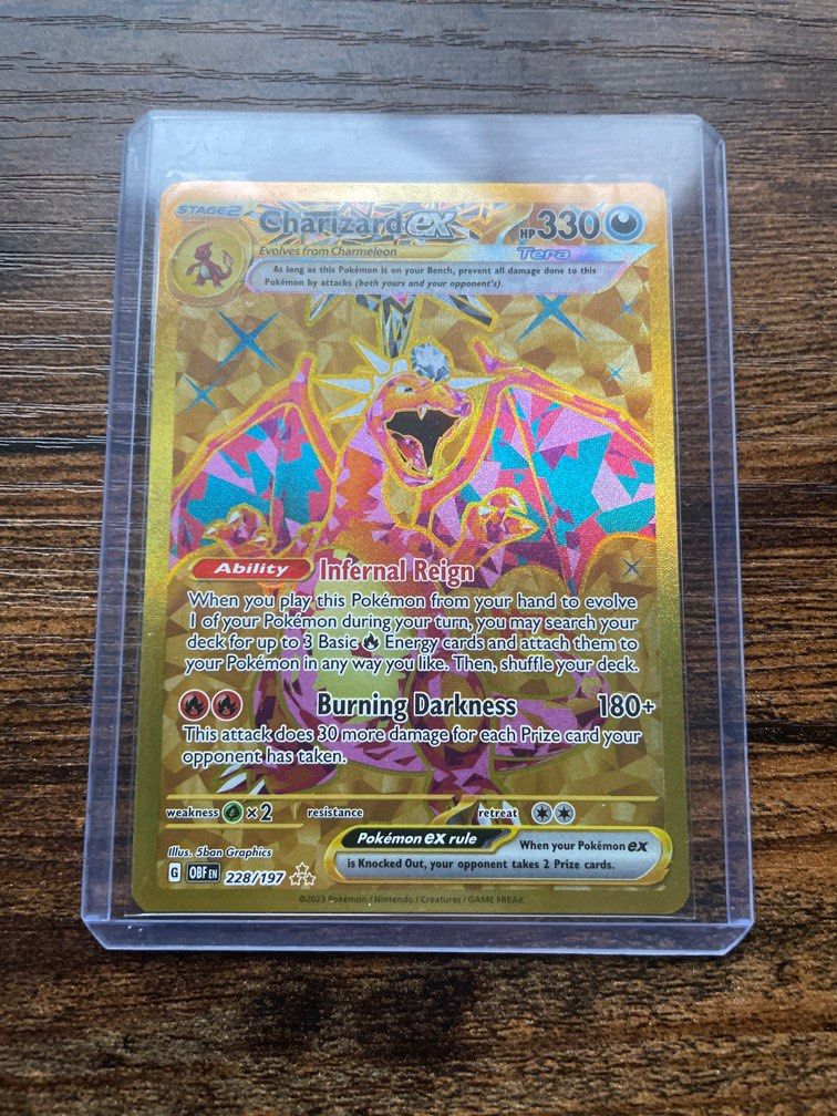 Gold Charizard Secret Rare obsidian Flames, Hobbies & Toys, Toys ...