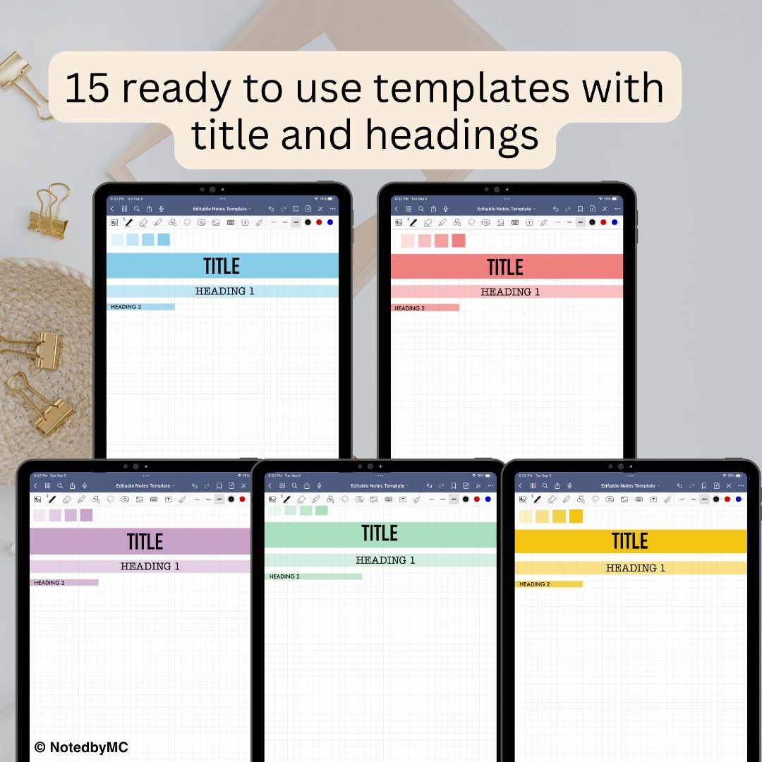GoodNotes Digital Sticky Notes Set for iPad- 5 Sets with 4 ...
