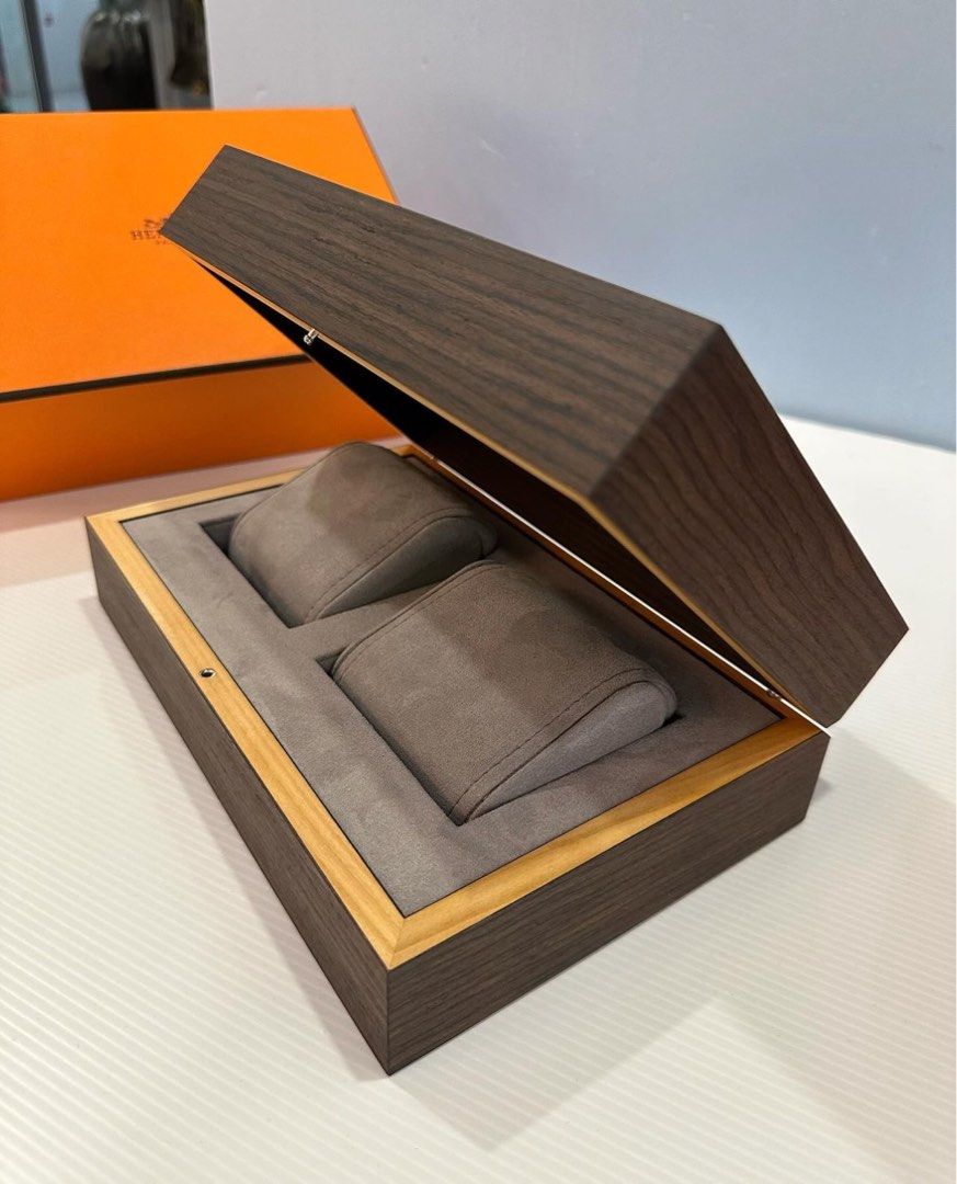 Hermes wooden watch box, Luxury, Watches on Carousell