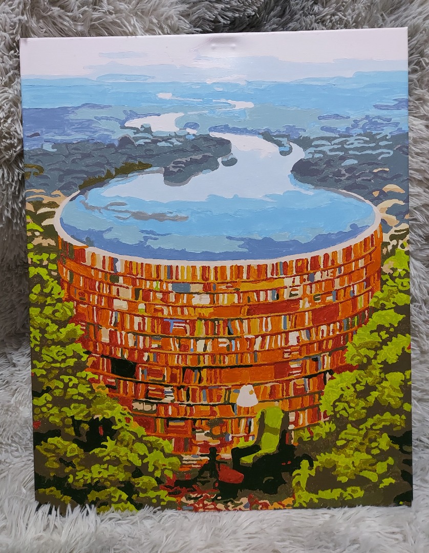 Hand-Painted: reservoir of knowledge Artwork, Furniture & Home Living ...