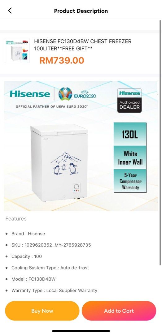 Hisense chest Freezer Mini Deep, TV & Home Appliances, Kitchen ...