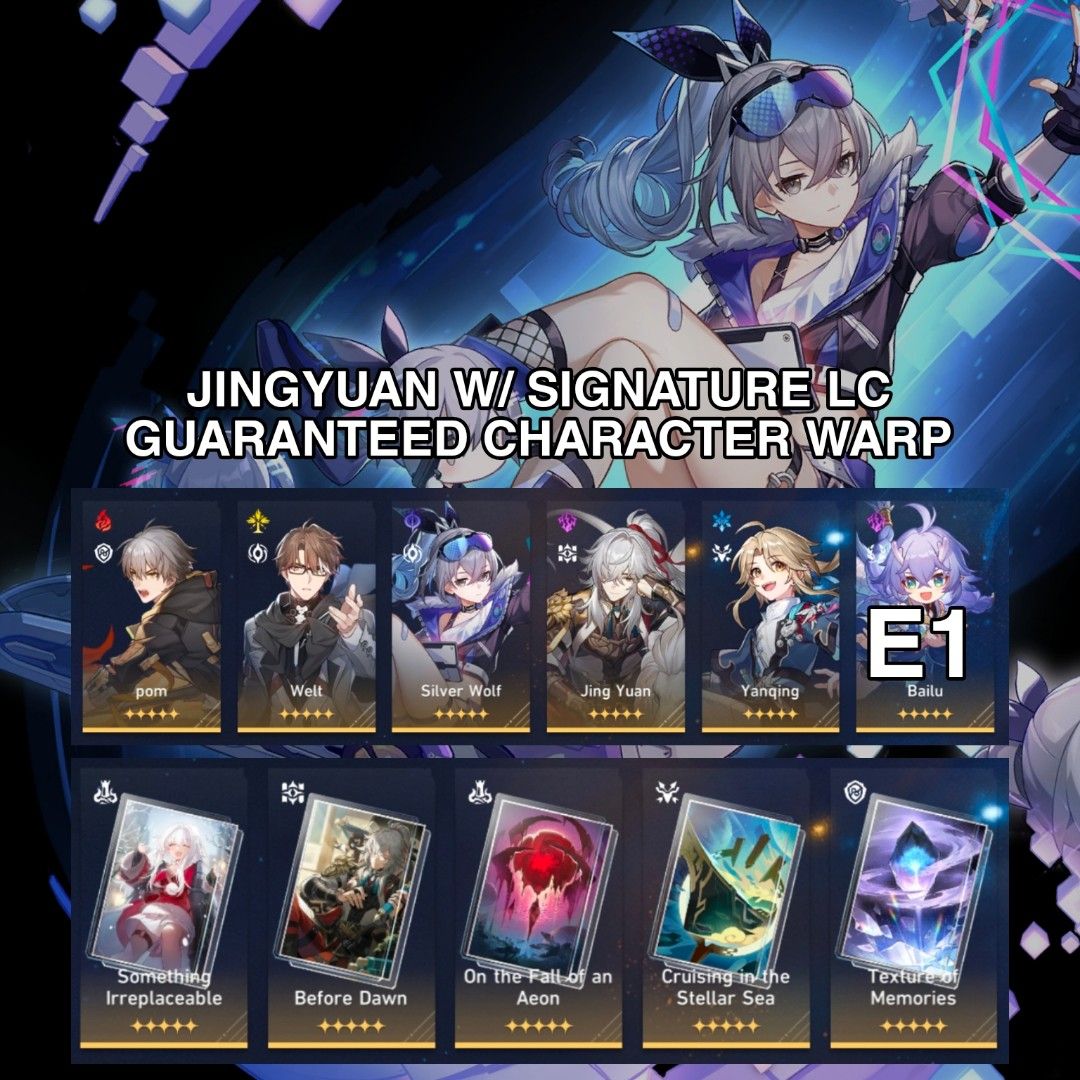 honkai star rail hsr account for sale : eidolon 1 bailu, jingyuan, sw ...