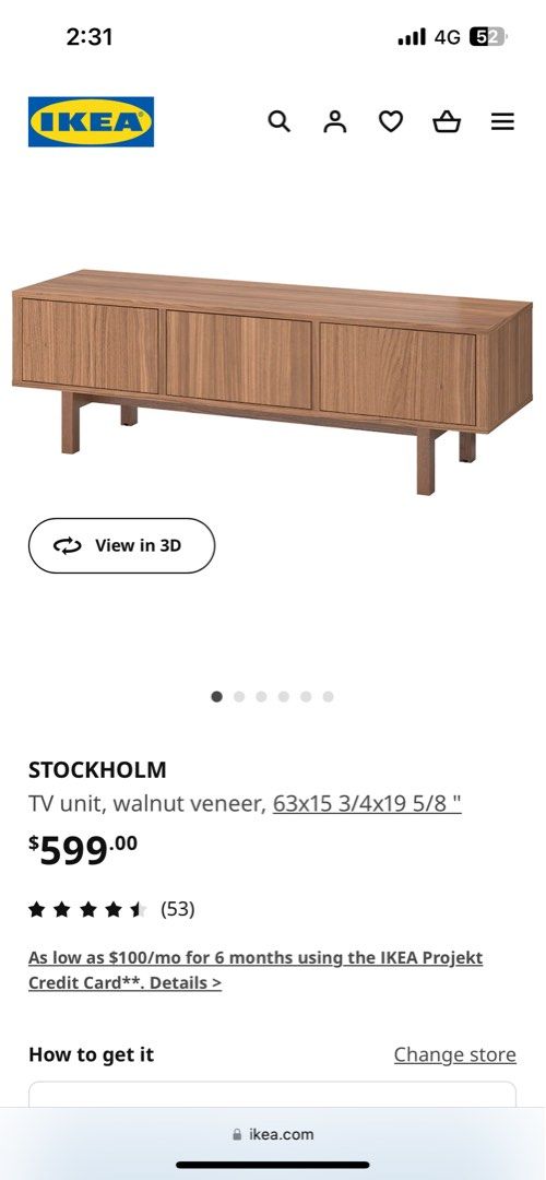 IKEA Stockholm TV Bench TV Console Walnut, Furniture & Home Living ...
