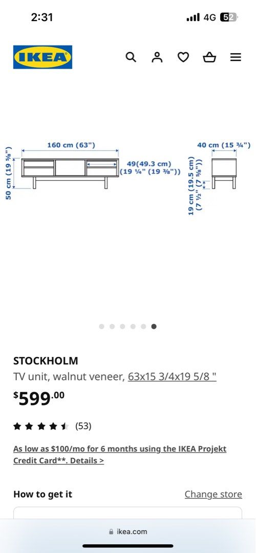 IKEA Stockholm TV Bench TV Console Walnut, Furniture & Home Living ...