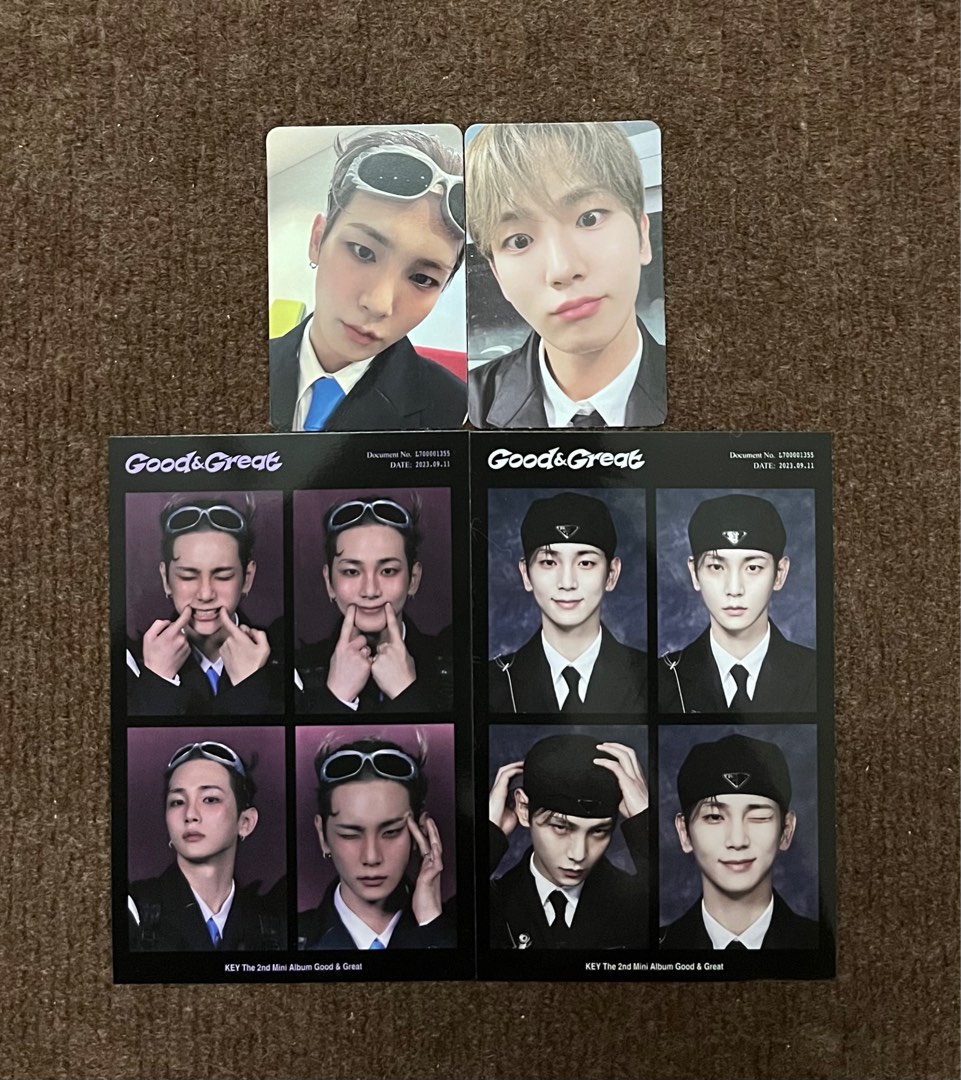 Instock unsealed SHINee key good & great letter cover ver Photocard ID ...