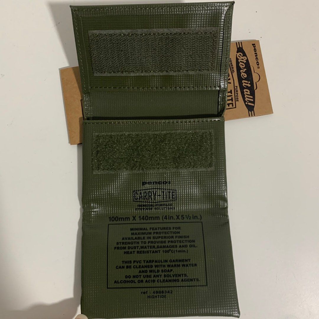 Japan Penco Carry Tite Waterproof Wallet Army Green, Men's Fashion ...