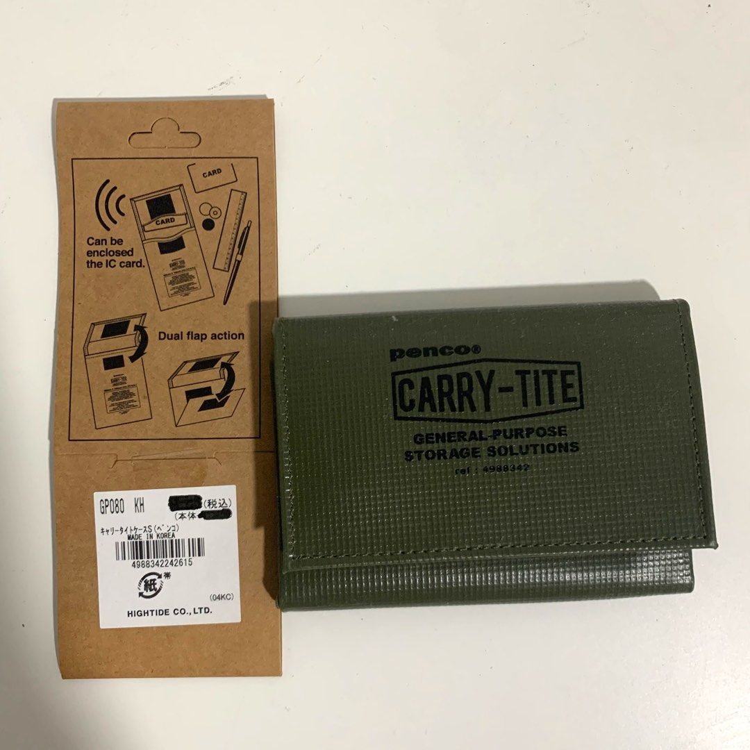 Japan Penco Carry Tite Waterproof Wallet Army Green, Men's Fashion ...