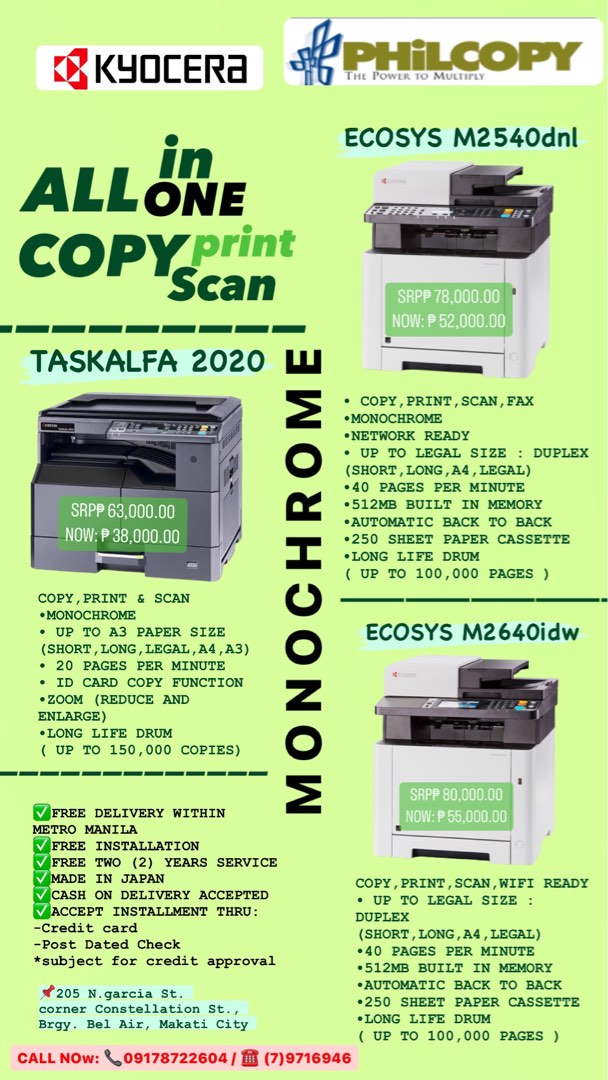 KYOCERA ANNIVERSARY PROMO COPIER PRINTER SCANNER BAGSAK PRESYO ...