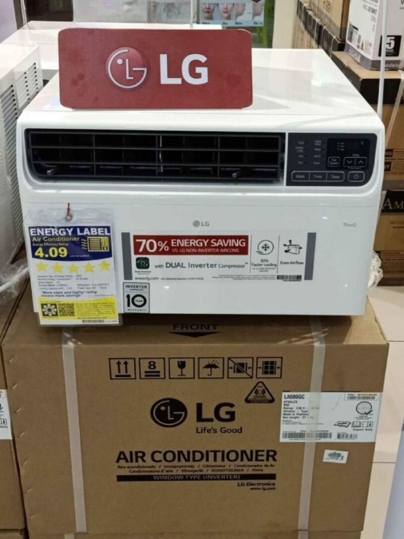 LG DUAL INVERTER WINDOW TYPE AIRCON, TV & Home Appliances, Air ...