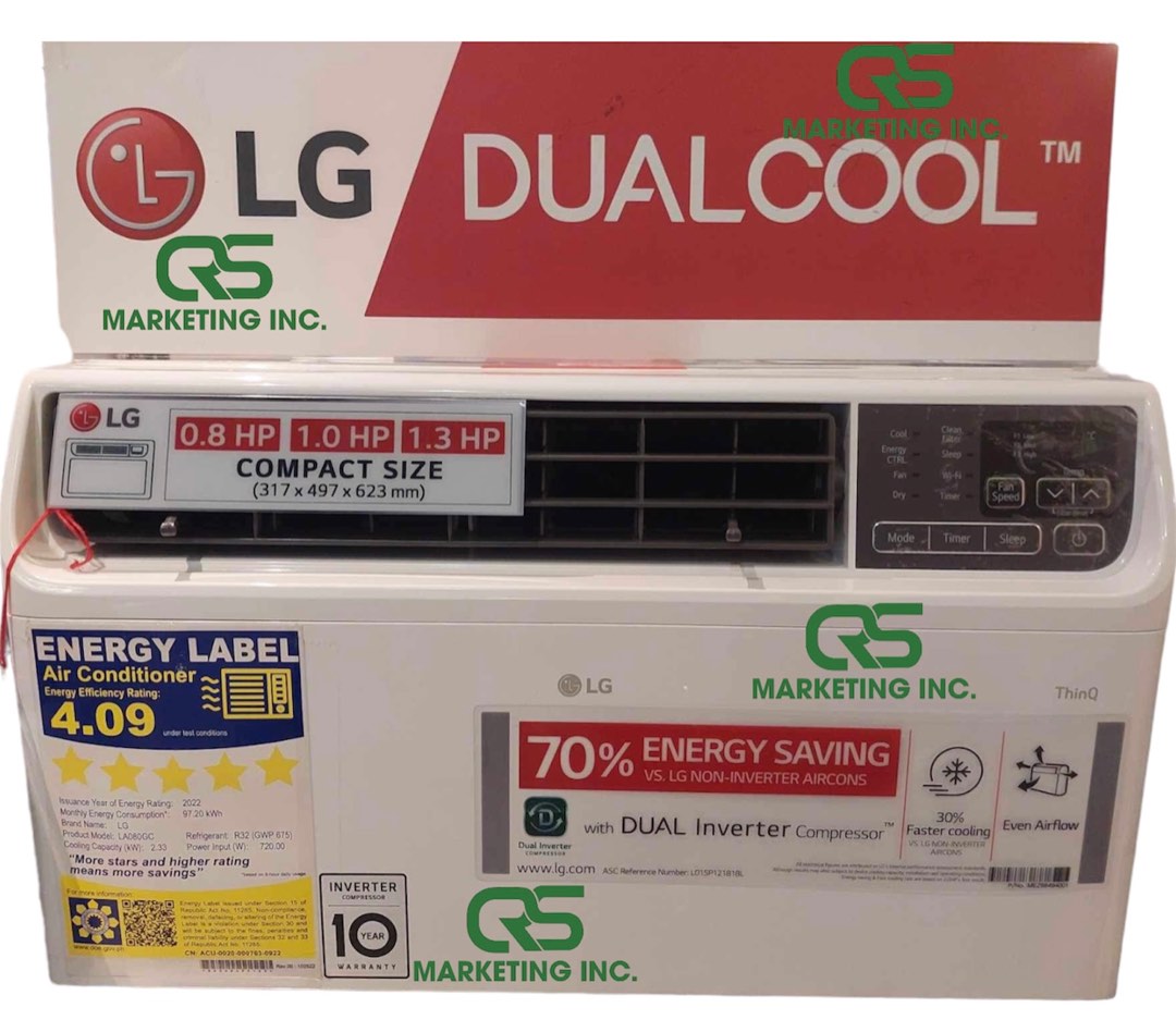 LG DUAL INVERTER WINDOW TYPE LA080GC LA100GC LA130GC, TV & Home ...