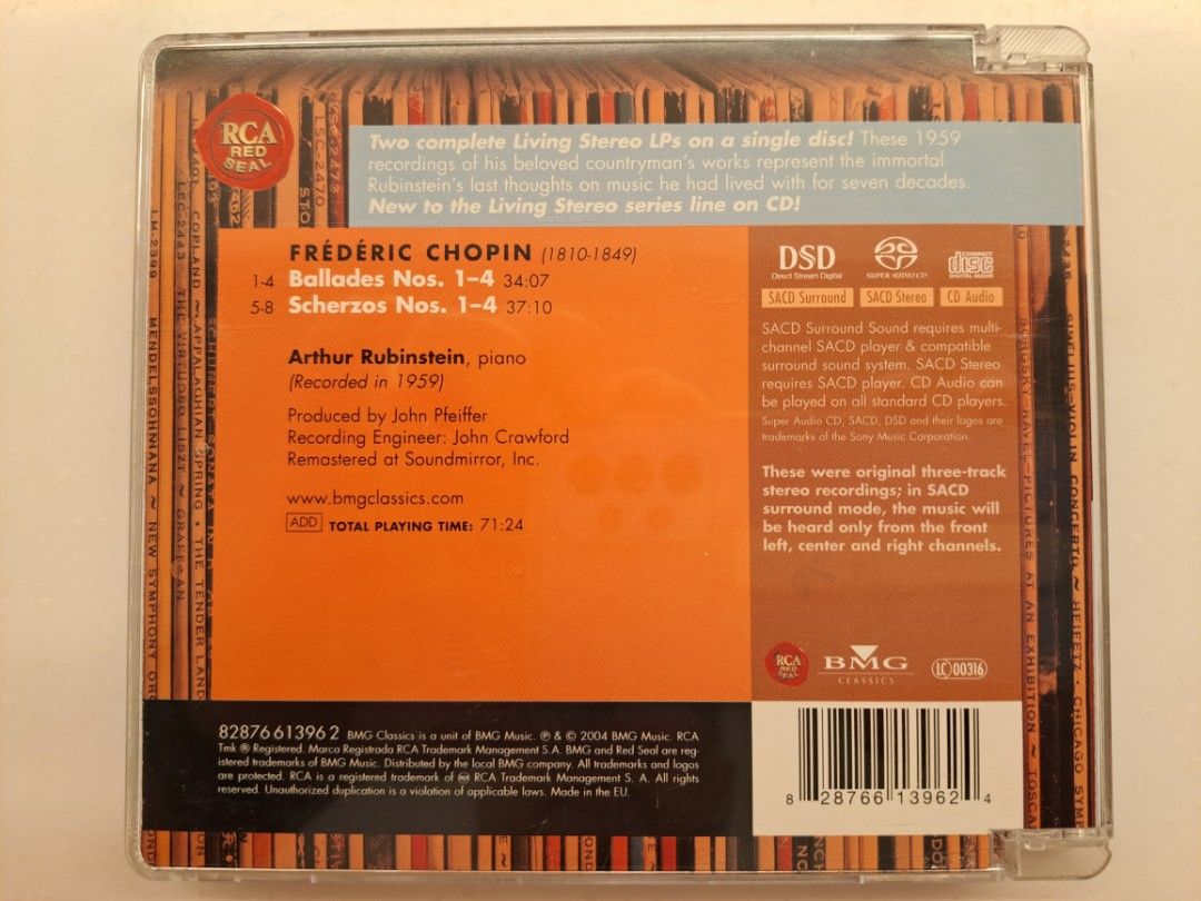 Living Stereo - Super Audio Hybrid CD - Classical SACD. The Chopin Ballades & Scherzos, Arthur ...