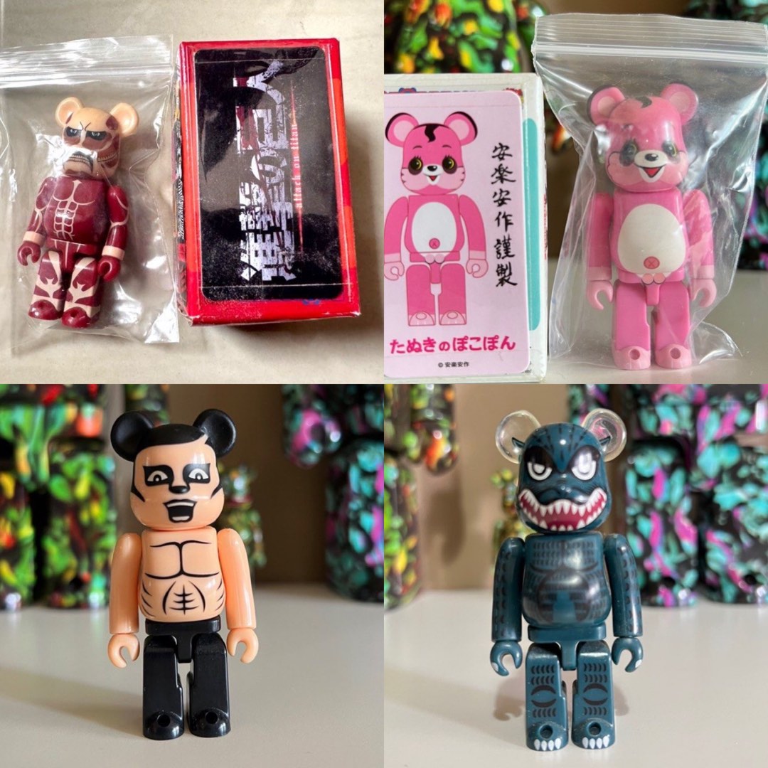 Bearbrick 100% Assorted Anraku Godzilla Punkdrunkers Attack On Titans ...