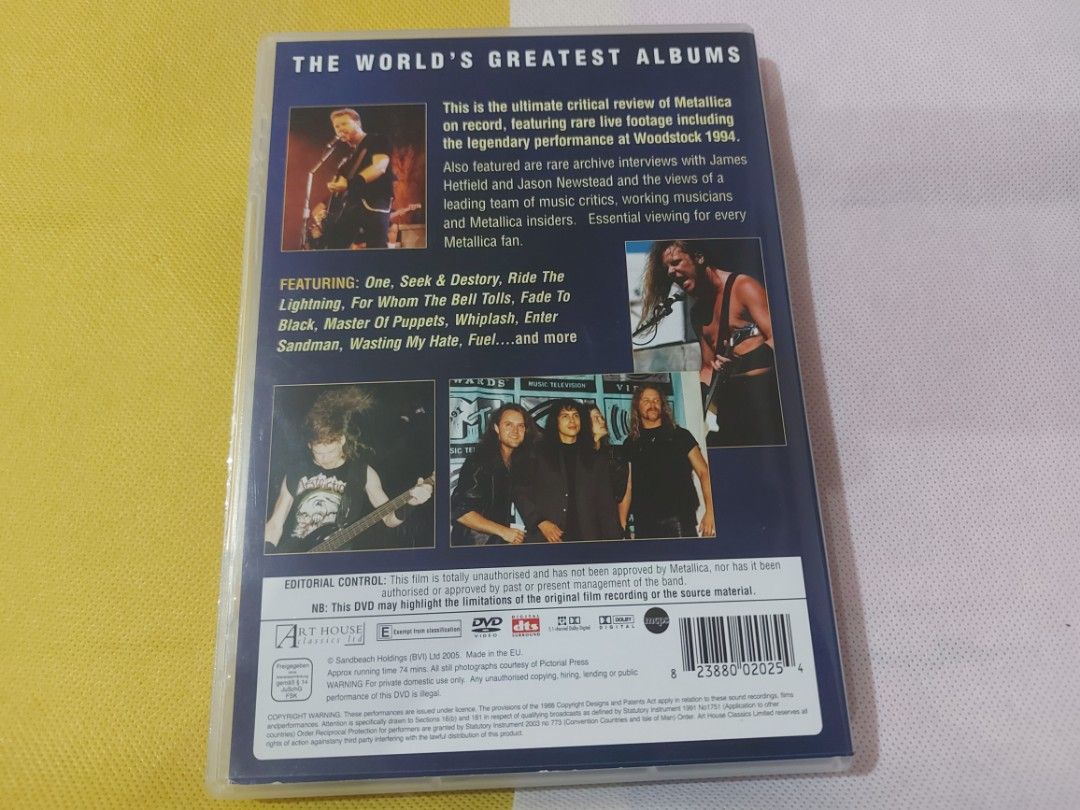 Metallica Kill Em All To St Anger DVD (unsealed), Hobbies & Toys, Music ...