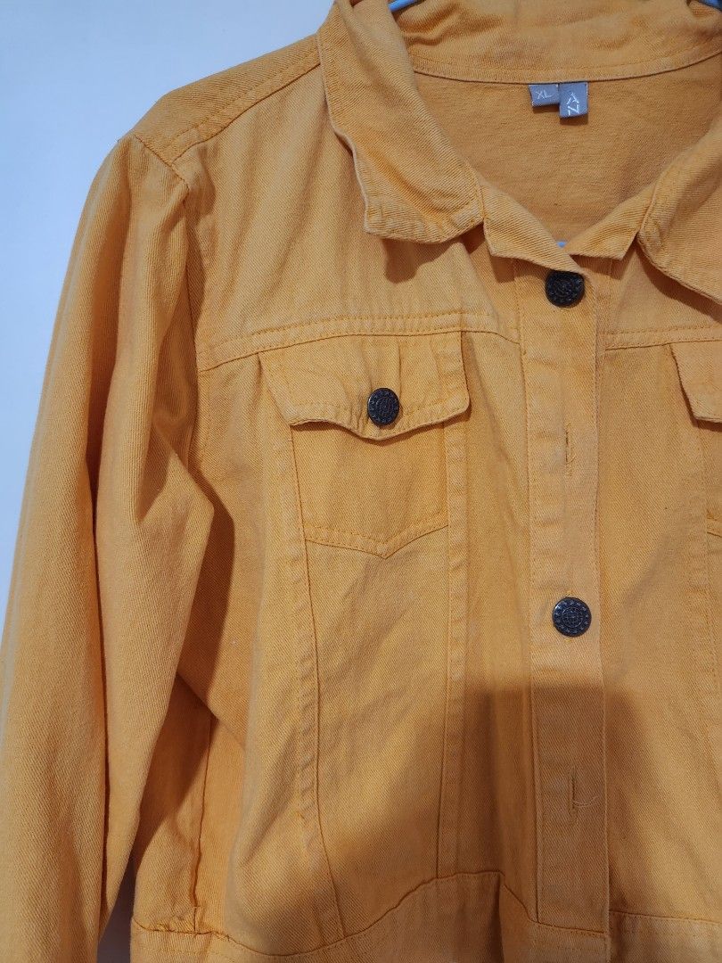 Mustard denim jacket, Women's Fashion, Coats, Jackets and Outerwear on ...
