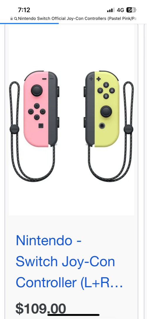 Nintendo Switch Official Joy-Con Controllers (Pastel Pink/Pastel Yellow ...