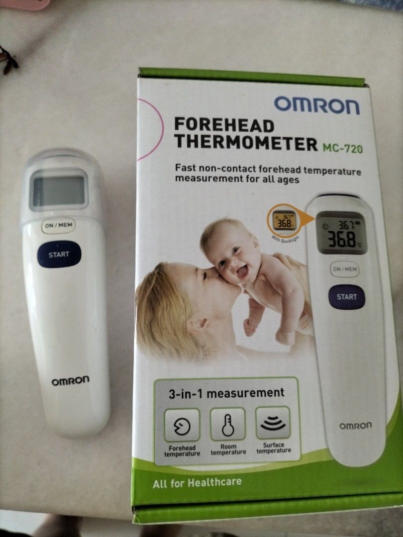 Omron Forehead Thermometer MC-720, Health & Nutrition, Thermometers on ...