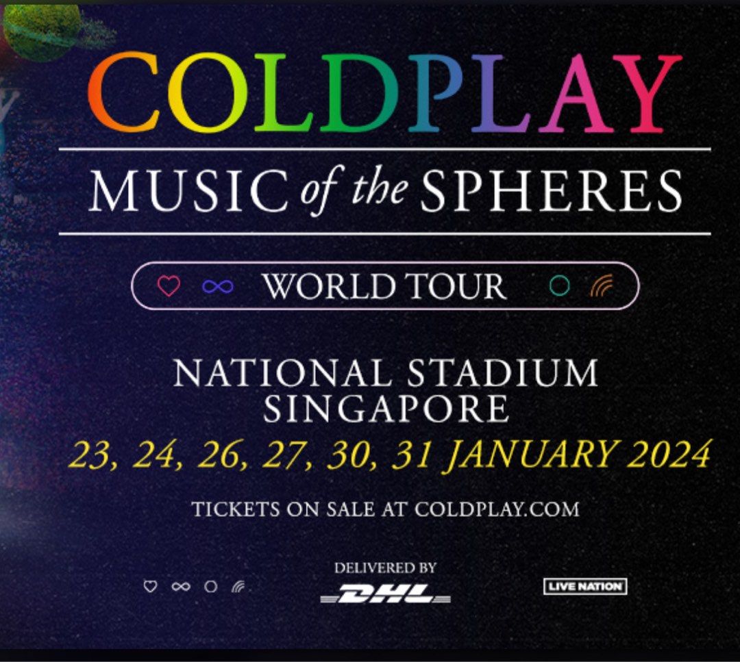 Original Price! Coldplay Singapore tickets, Tickets & Vouchers, Event ...