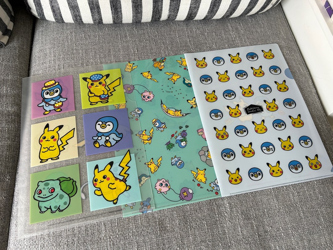 Pokemon file x3, 興趣及遊戲, 手作＆自家設計, 文具 - Carousell