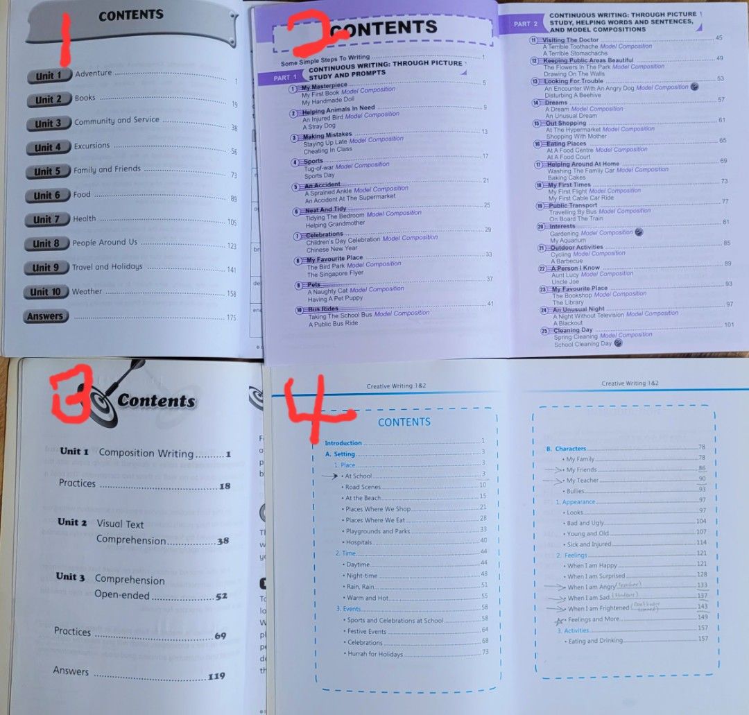 Primary 2 and Primary 4 Compo writing book and guide, Hobbies & Toys ...