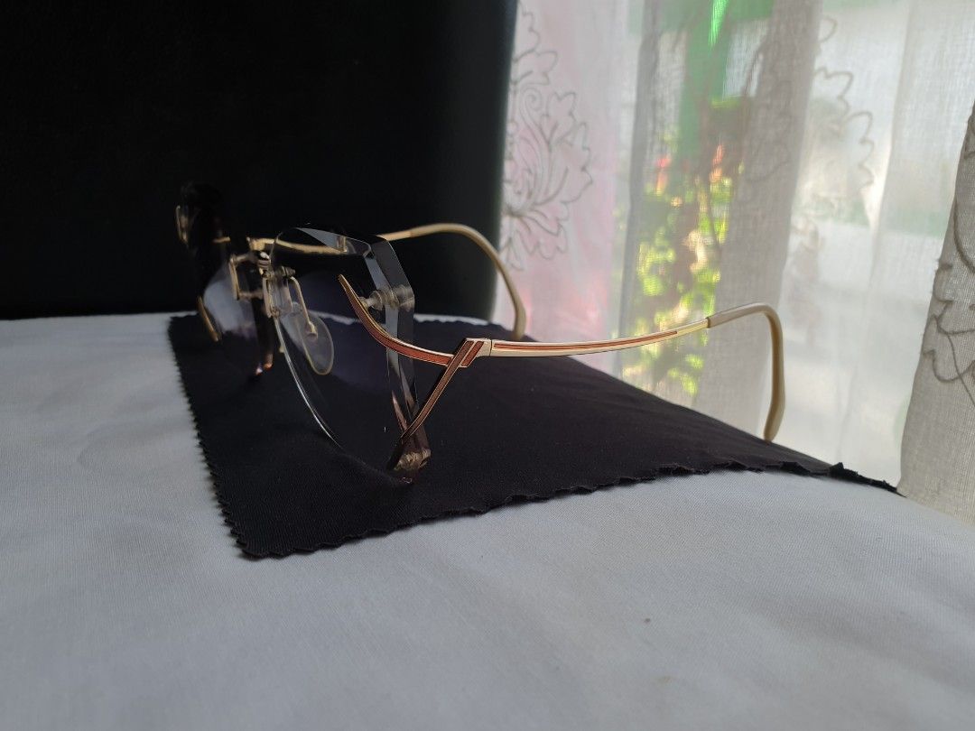 rare Vintage Hoya Rimless Oversized Eyeglass Frame, Women's Fashion ...