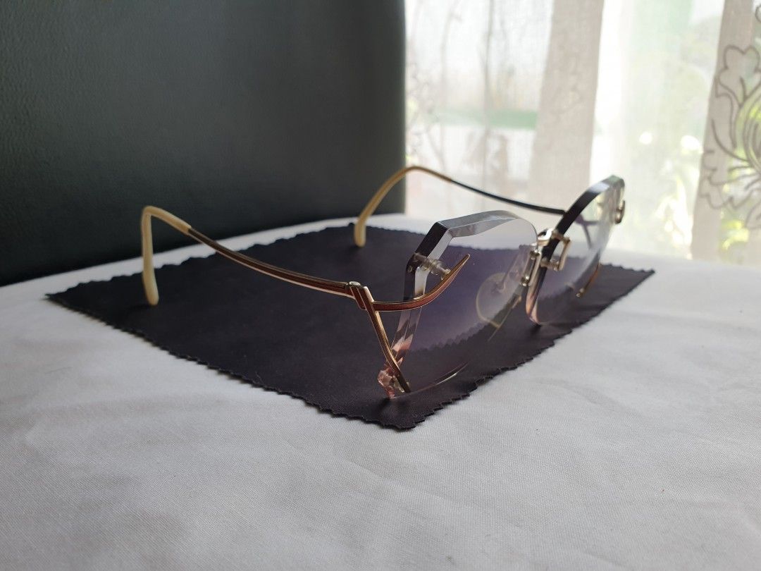 rare Vintage Hoya Rimless Oversized Eyeglass Frame, Women's Fashion ...
