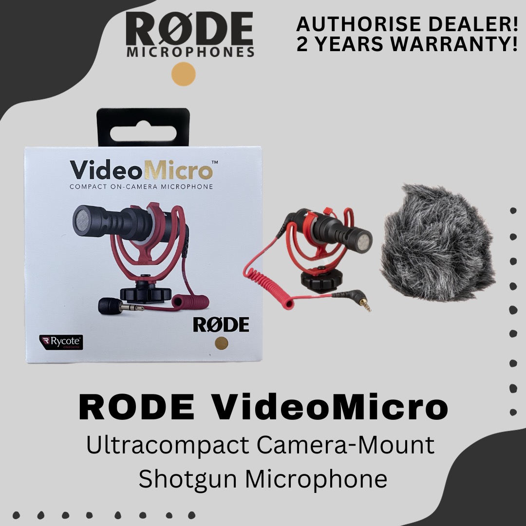 RODE VideoMicro Ultracompact Camera-Mount Shotgun Microphone, Audio ...