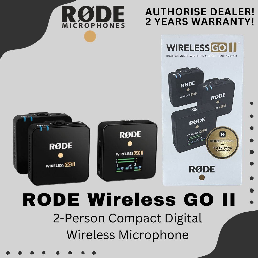 RODE Wireless GO II 2-Person Compact Digital Wireless Microphone System/Recorder (2.4 GHz, Black ...