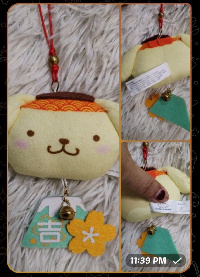 Sanrio Pompompurin Lucky Charms Plush Toy, Hobbies & Toys, Toys & Games ...