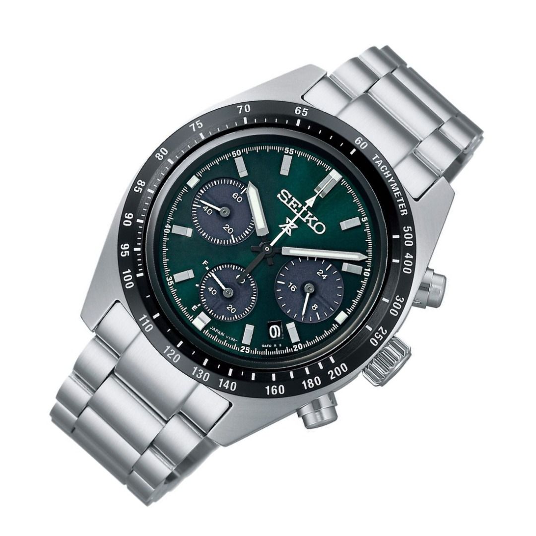 Seiko Prospex Speedtimer Chronograph Green Dial Stainless Steel Watch ...