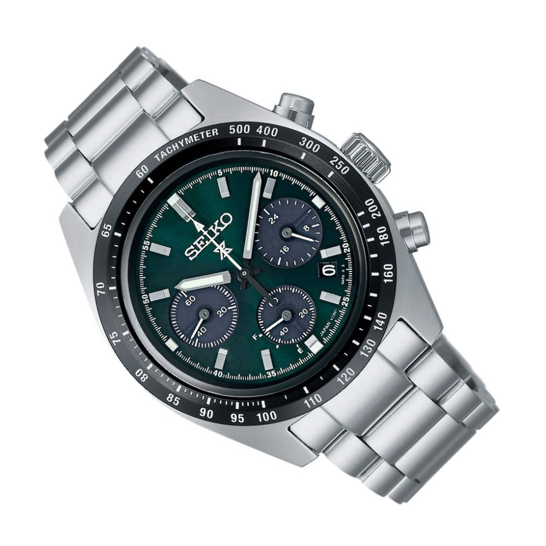 Seiko Prospex Speedtimer Chronograph Green Dial Stainless Steel Watch ...
