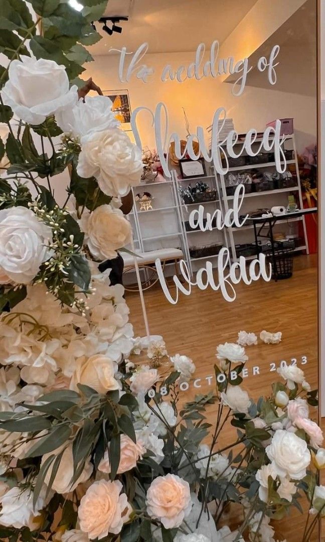 Sewa rental cermin mirror welcome board wedding ceremony setup pakej ...