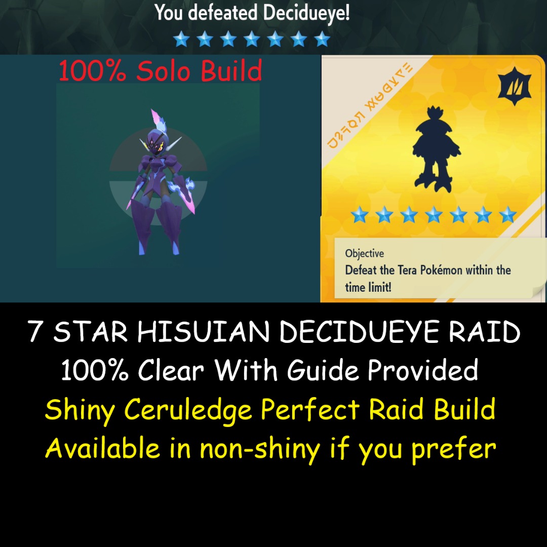 Shiny Ceruledge Raid Battle Ready For Hisuian Decidueye 7 Stars Raid ...