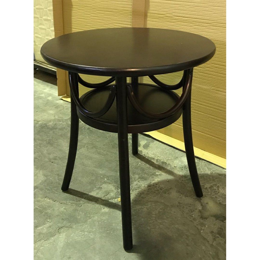 Side Table / Round Wooden Table / Tea Table, Furniture & Home Living ...