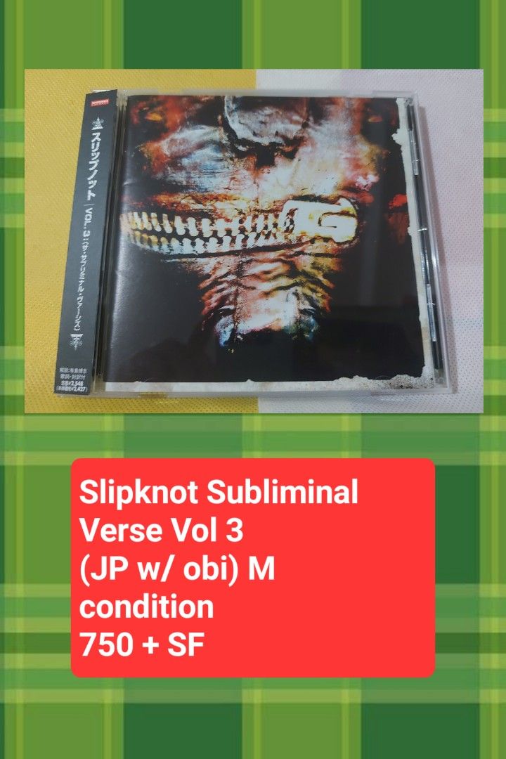 Slipknot Subliminal Verse Vol lume 3 CD (unsealed), Hobbies & Toys ...