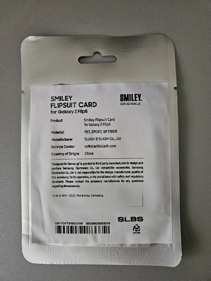 Smiley Flipsuit Card for Galaxy Z Flip5 Flipsuit Case - White, Mobile ...