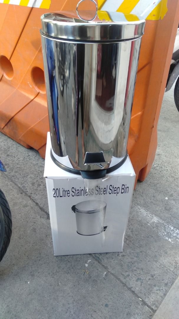 STAINLESS TRASH BIN, Furniture & Home Living, Cleaning & Homecare ...