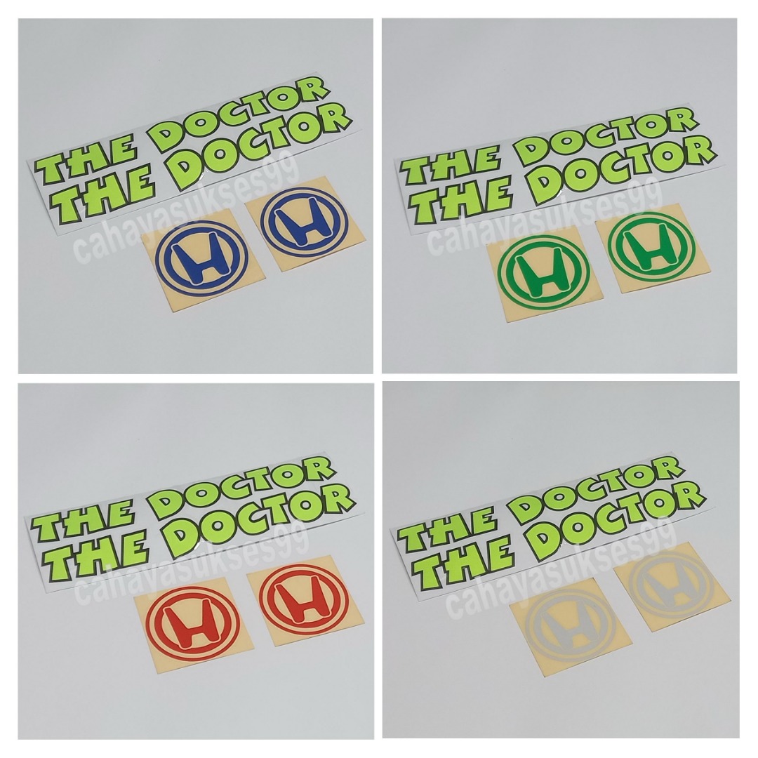 Sticker Motor THE DOCTOR Hijau Stabilo Reflective 30cm Stiker Tangki ...