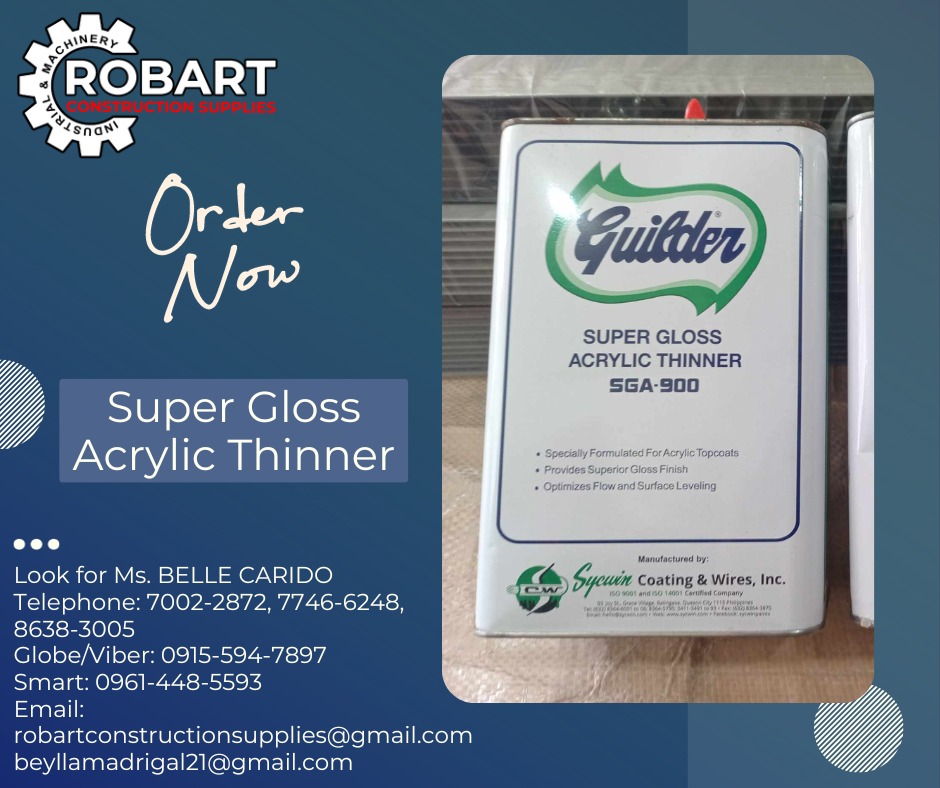 Super Gloss Acrylic Thinner, Commercial & Industrial, Construction Tools & Equipment on Carousell