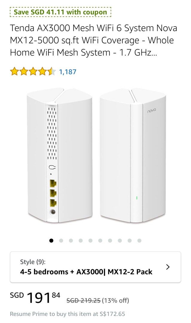 Tenda AX3000 Mesh Wifi 6 MX12, Computers & Tech, Parts & Accessories ...