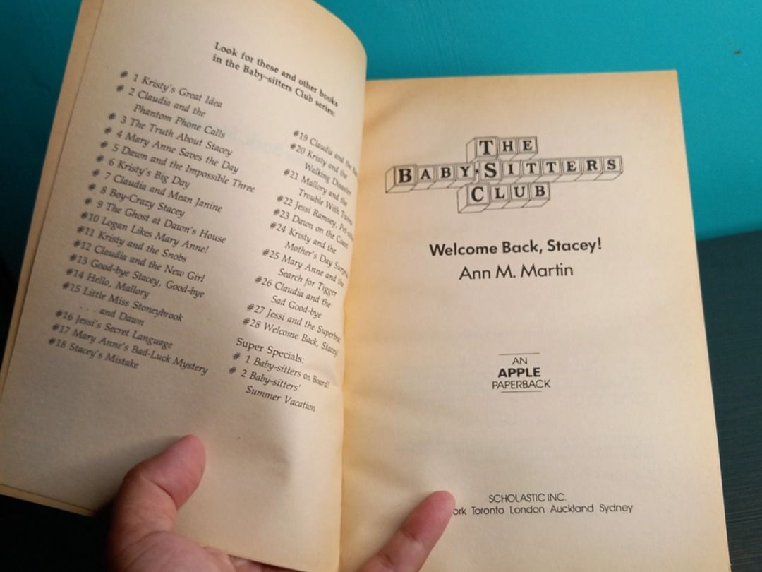 The Baby-Sitters Club #28 Welcome Back, Stacey! 1989, Hobbies & Toys ...