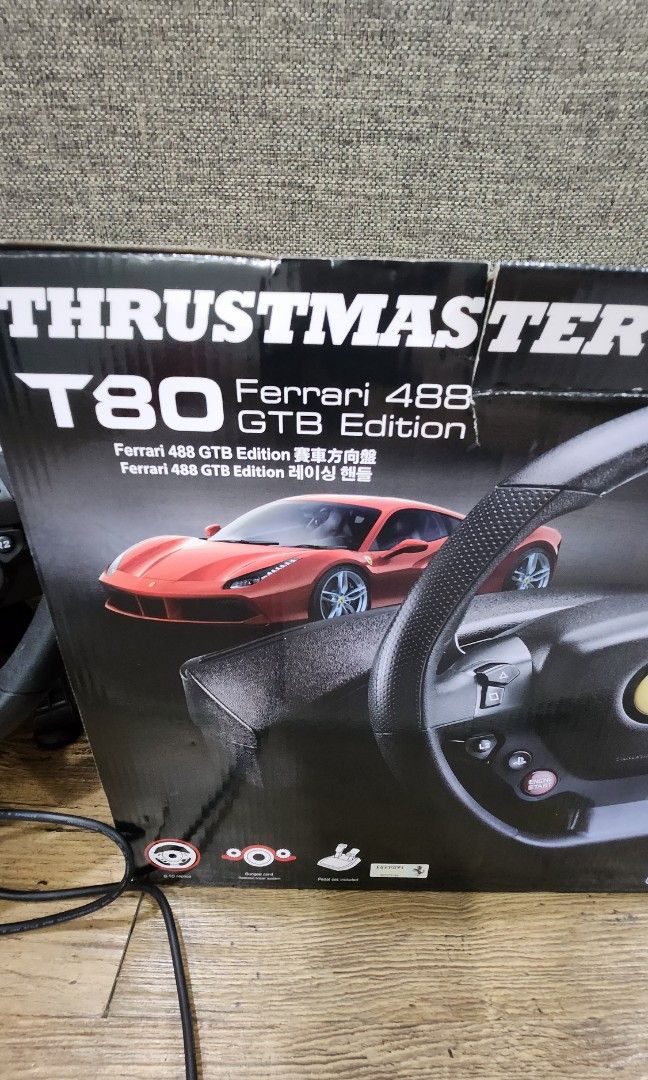 Thrustmaster T80 Ferrari 488 GTB edition racing wheel gaming pedal set ...