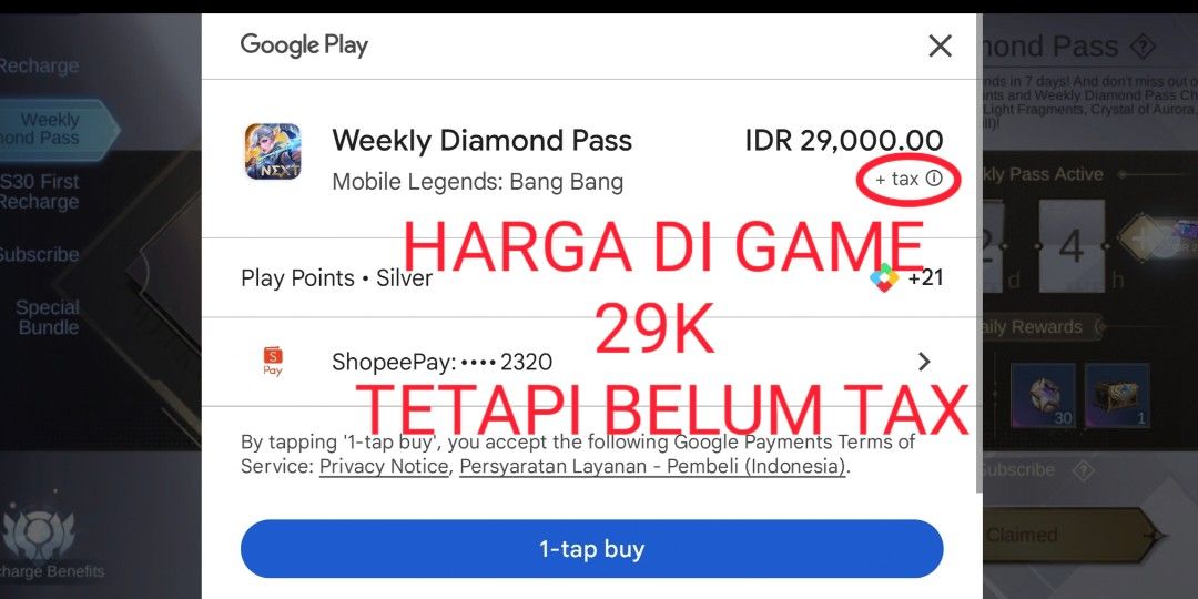 WEEKLY DIAMOND PASS top up Mobile Legend, Video Game, Game di Carousell