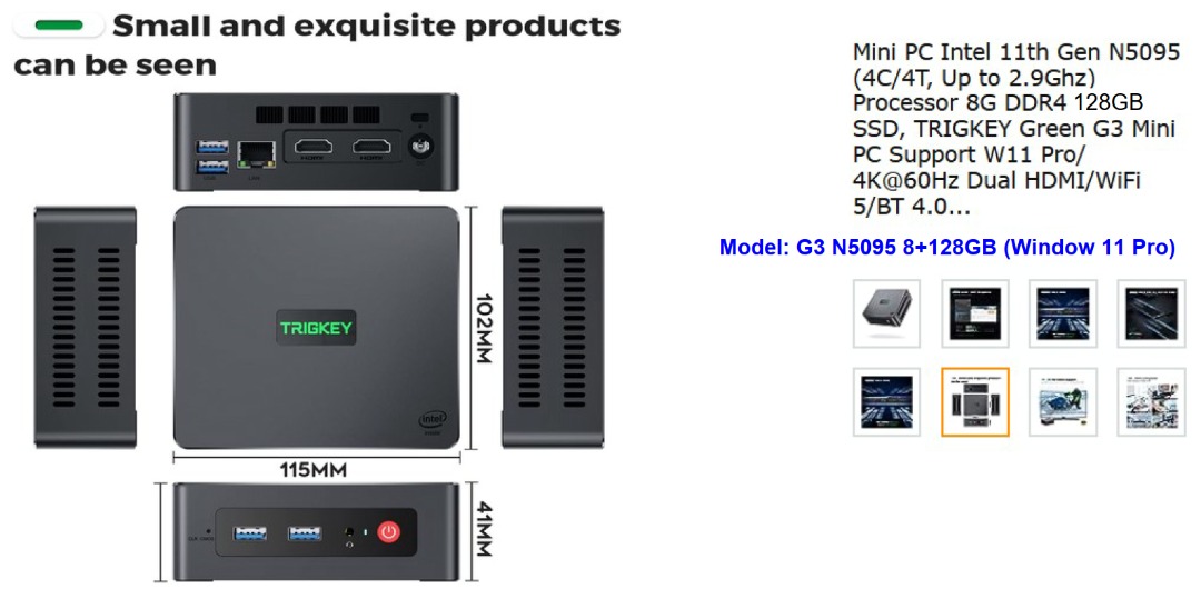 TRIGKEY Green G3 or G4 Mini PC with Window 11 pro OS, Computers & Tech ...